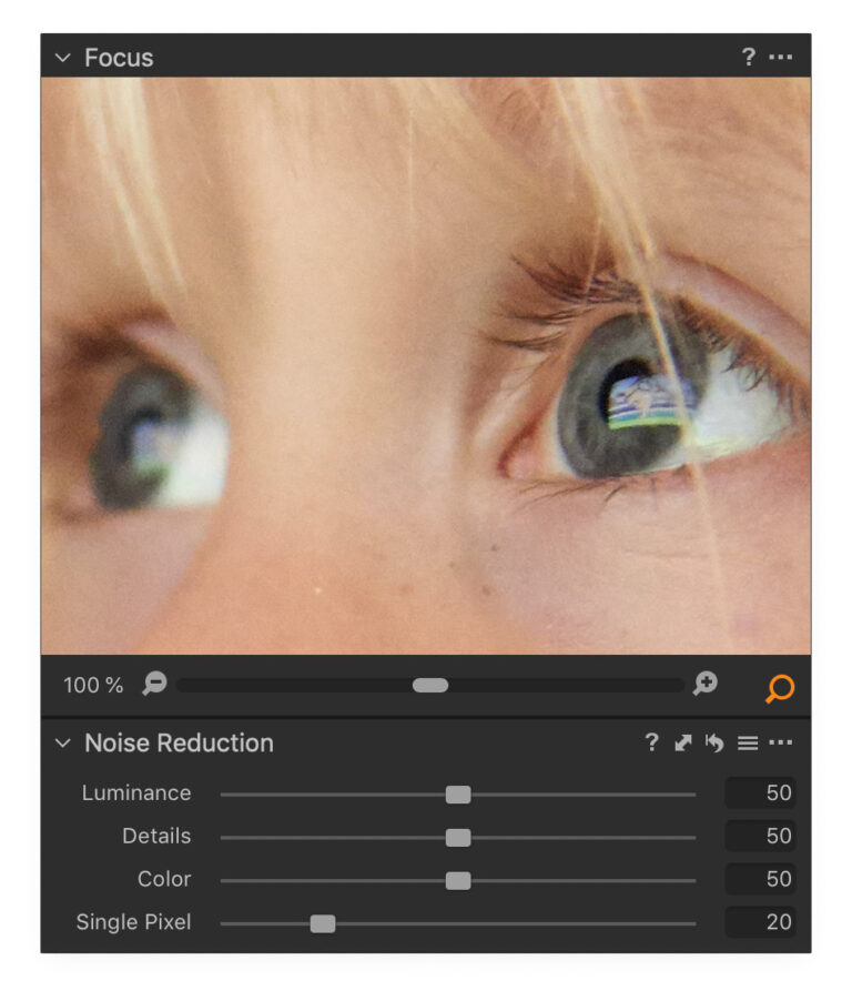 Removing noise with Noise Reduction in Capture One
