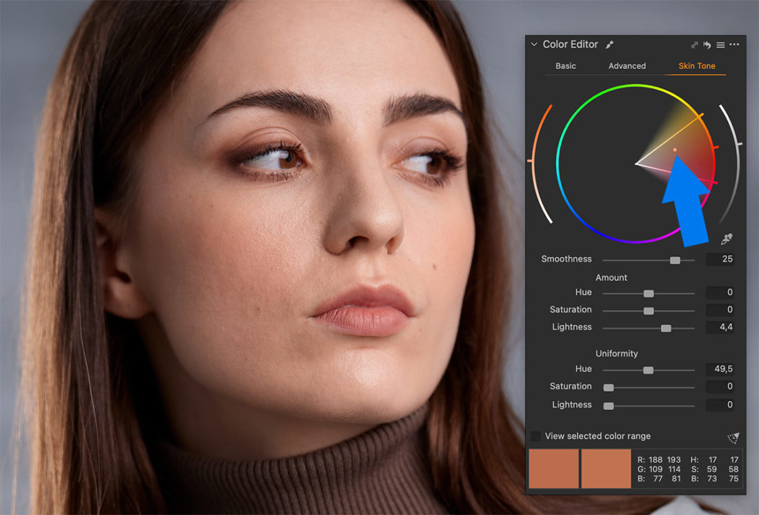 Adjusting Skin Tone in Capture One