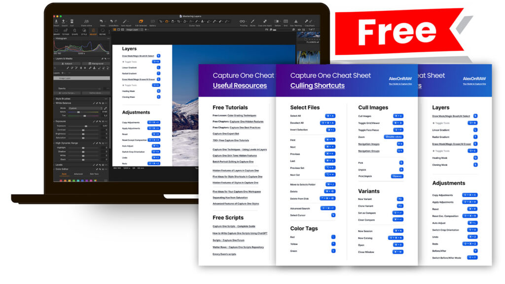 Capture One Shortcuts - Cheat Sheet for Mac and Windows